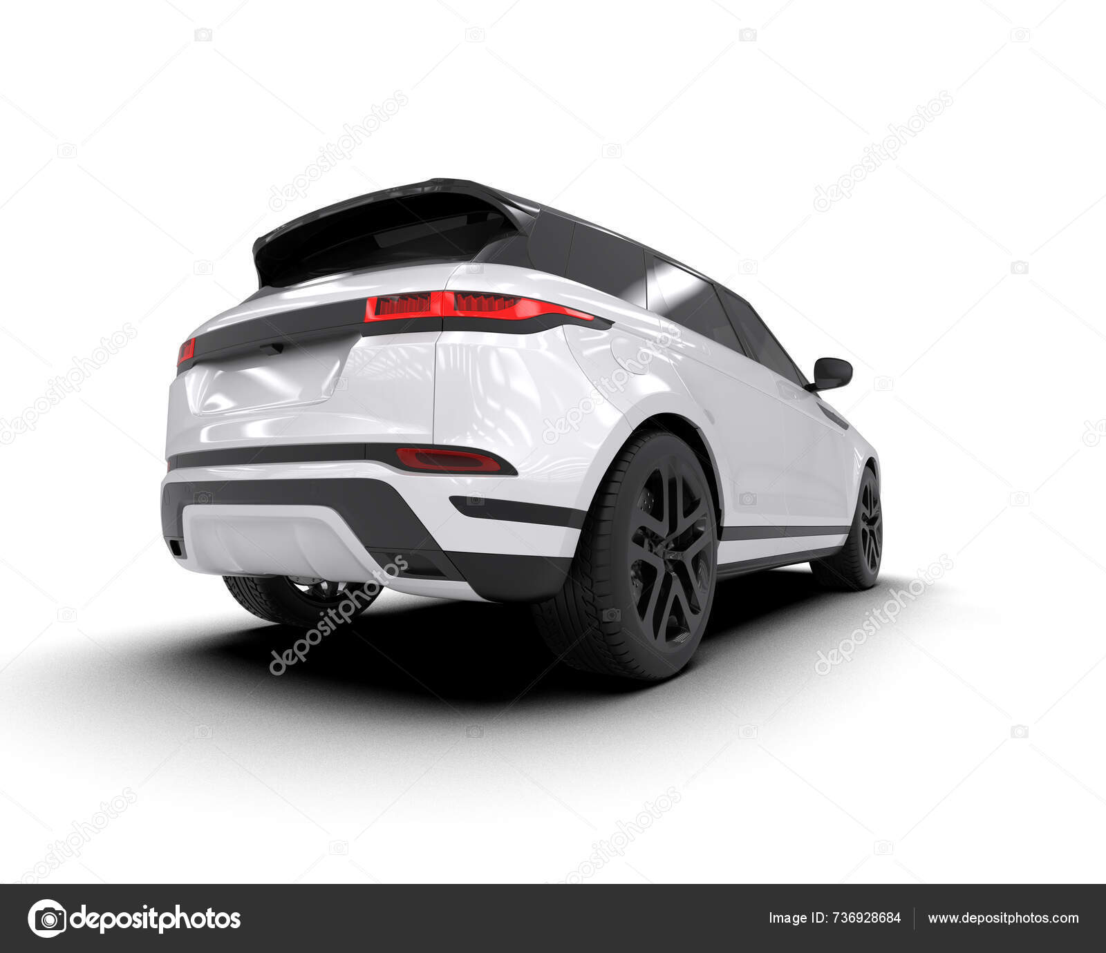 Modern White Suv Car Back View — Stock Photo © ChristianNastase #736928684