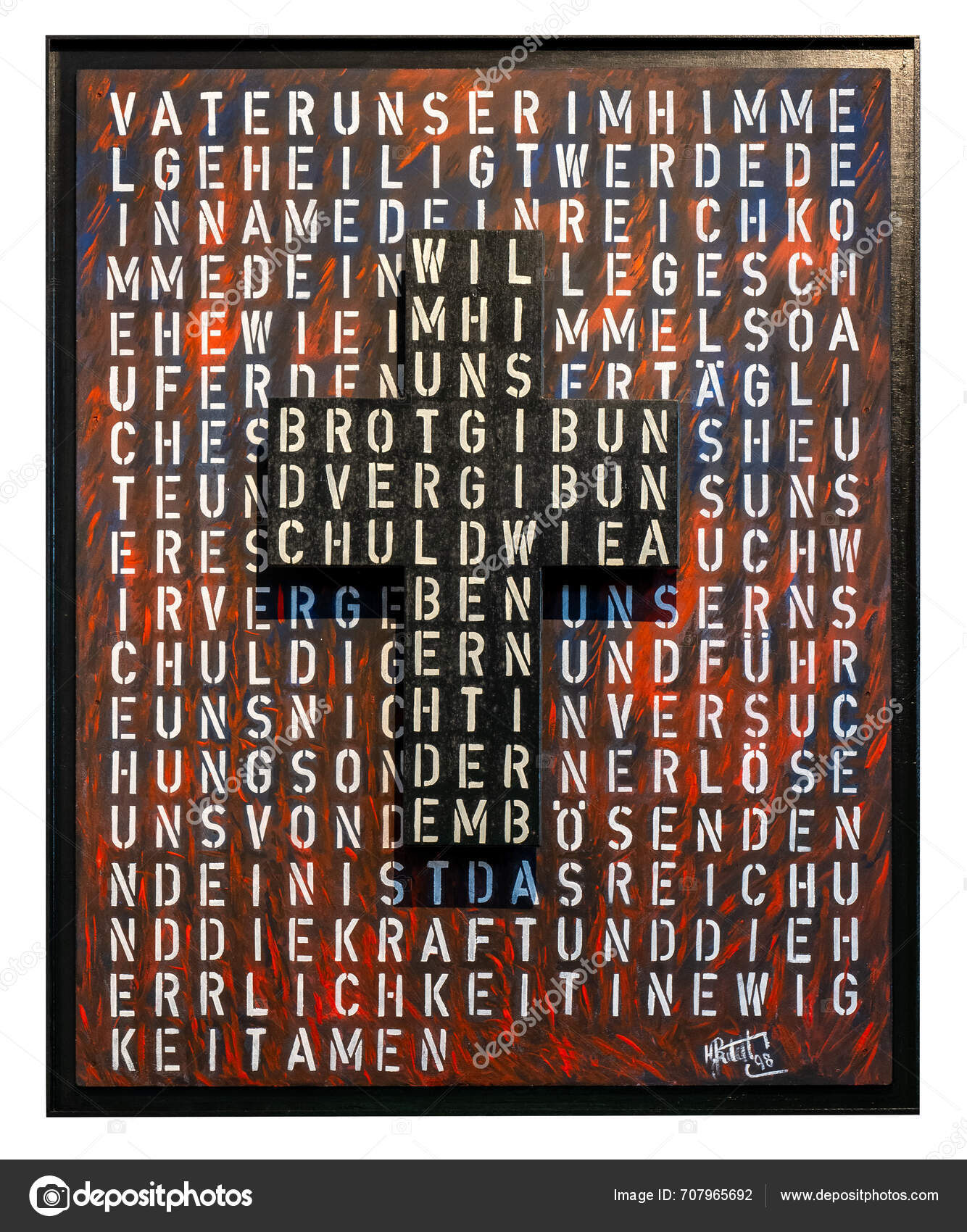 Prayer Our Father Vater Unser Words Spaces Shown Picture Wooden — Stock ...