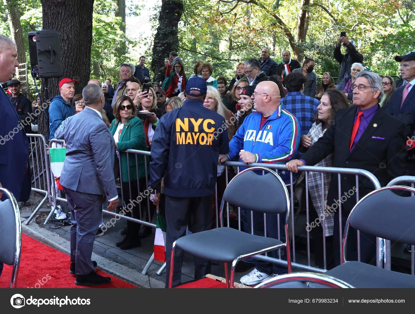 Nyc Mayor Adams Columbus Day Parade New York October 2023 — Stock ...