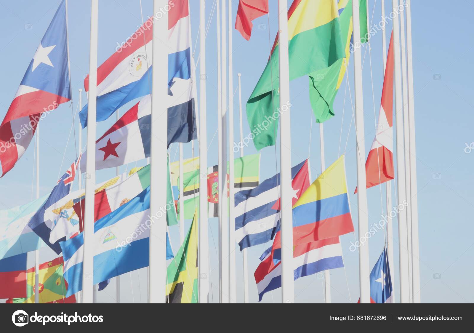 Raising Flags Panamerican Games Santiago October 2023 Santiago Chile ...