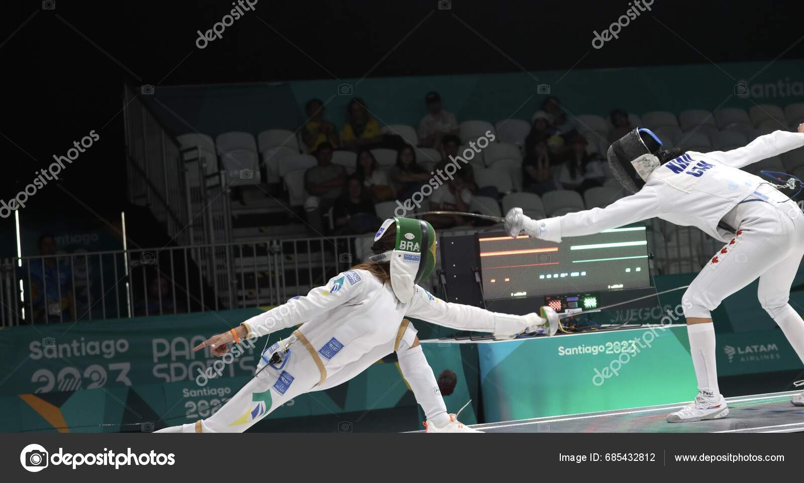 Santiago Chile 2023 Final Epee Women Gold Women's Epee Team – Stock ...