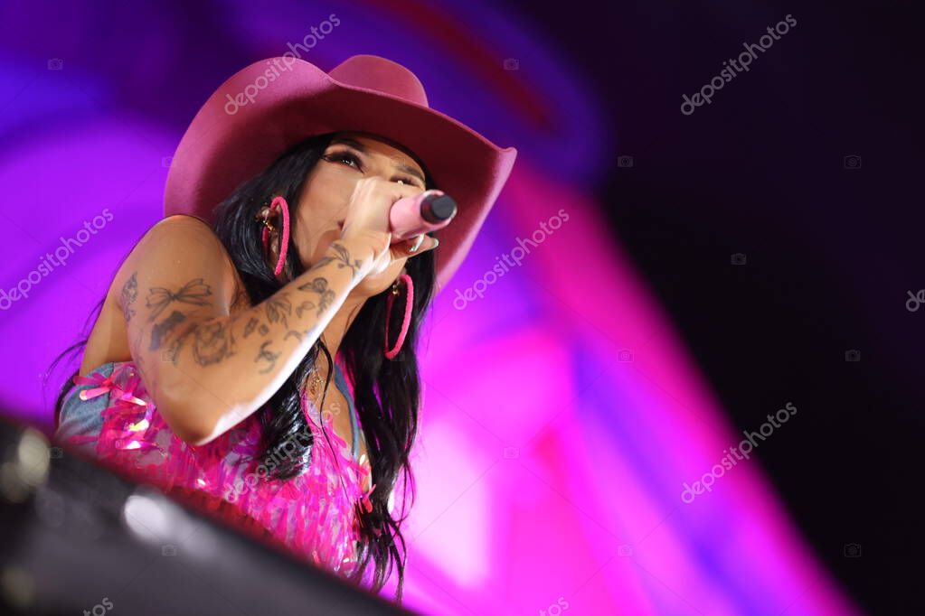 SAO PAULO, Brasil 02 / 11 / 2024. La cantante Ana Castela actúa en el ...