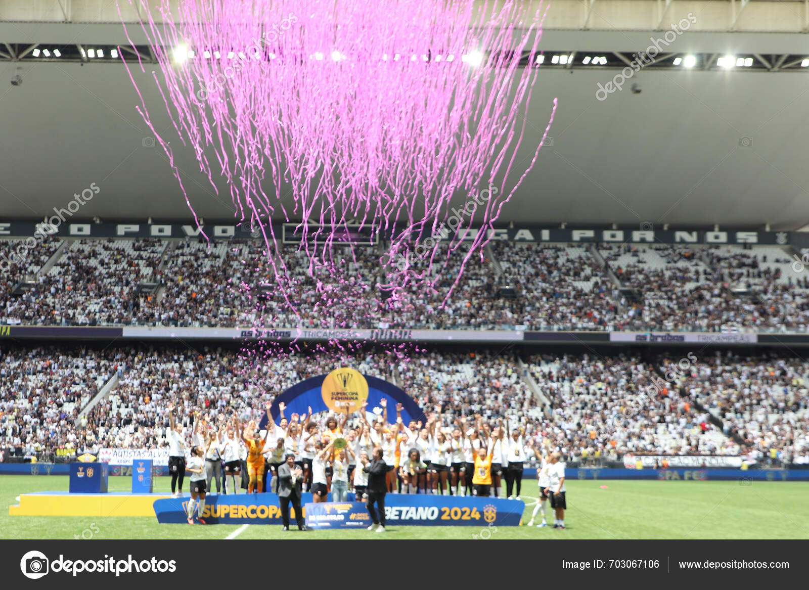 Sao Paulo Brazil 2024 Corinthians Players Celebrate Winning 2024 Women ...