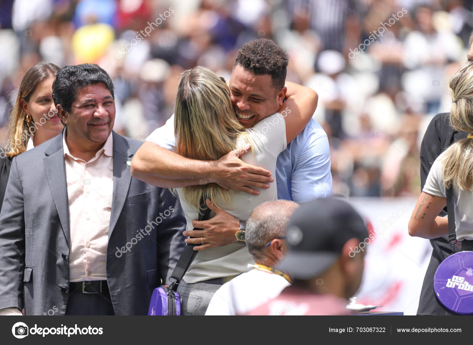 Sao Paulo Brazil 2024 Corinthians Players Milene Greets Ronaldo ...