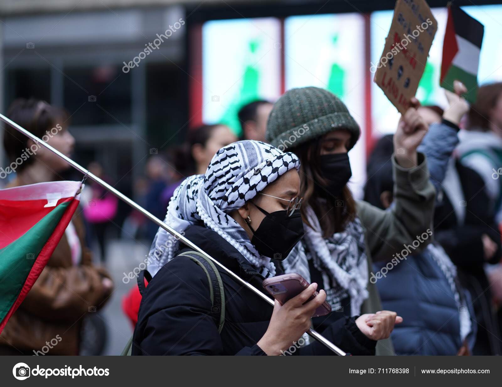 Protesta Masiva Pro Palestina Marzo 2024 Nueva York Estados Unidos ...
