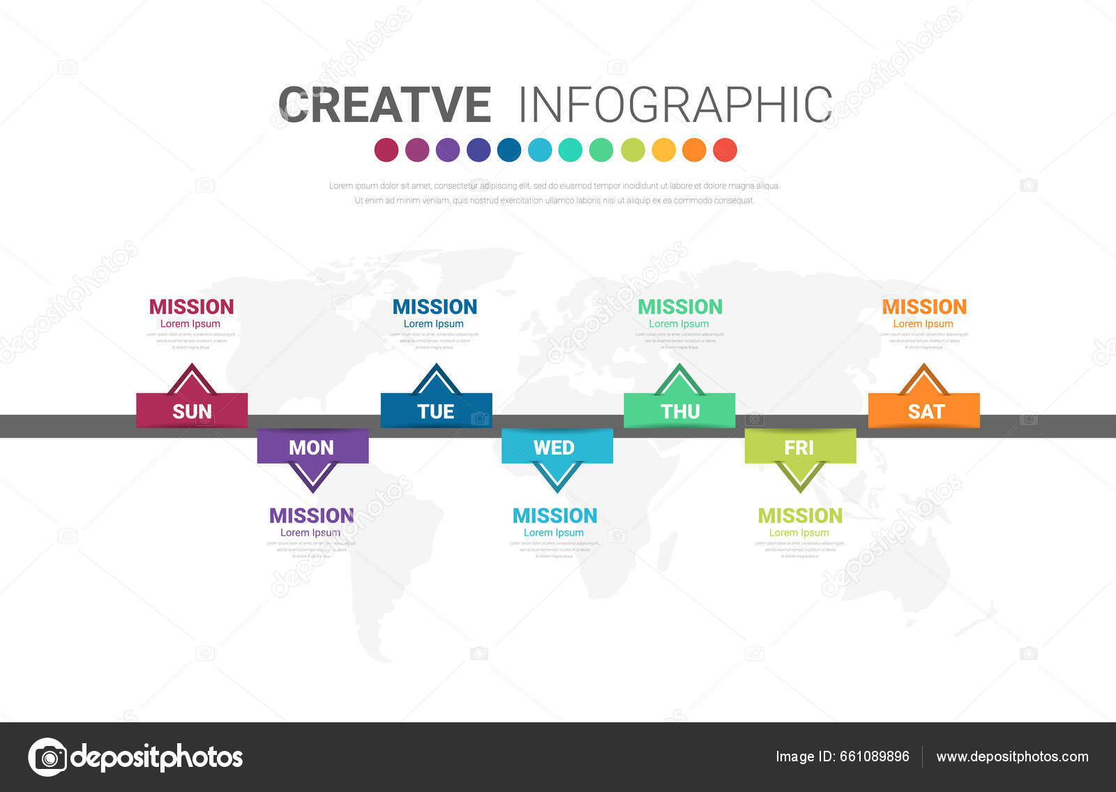 Week Timeline Timeline Diagram Calendar Day Options Infographic Design ...