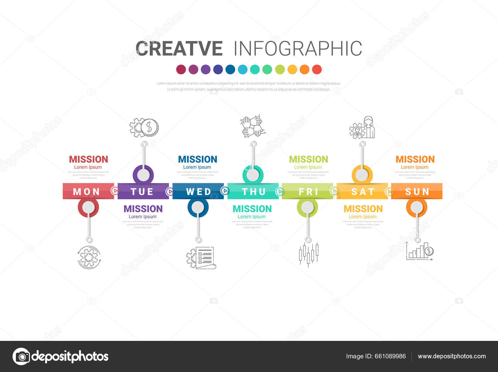 Week Timeline Timeline Diagram Calendar Day Options Infographic Design ...