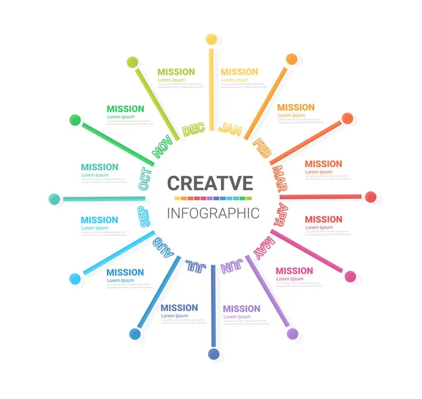 Circle Infographic Thin Line Design Options Steps Infographics Business ...