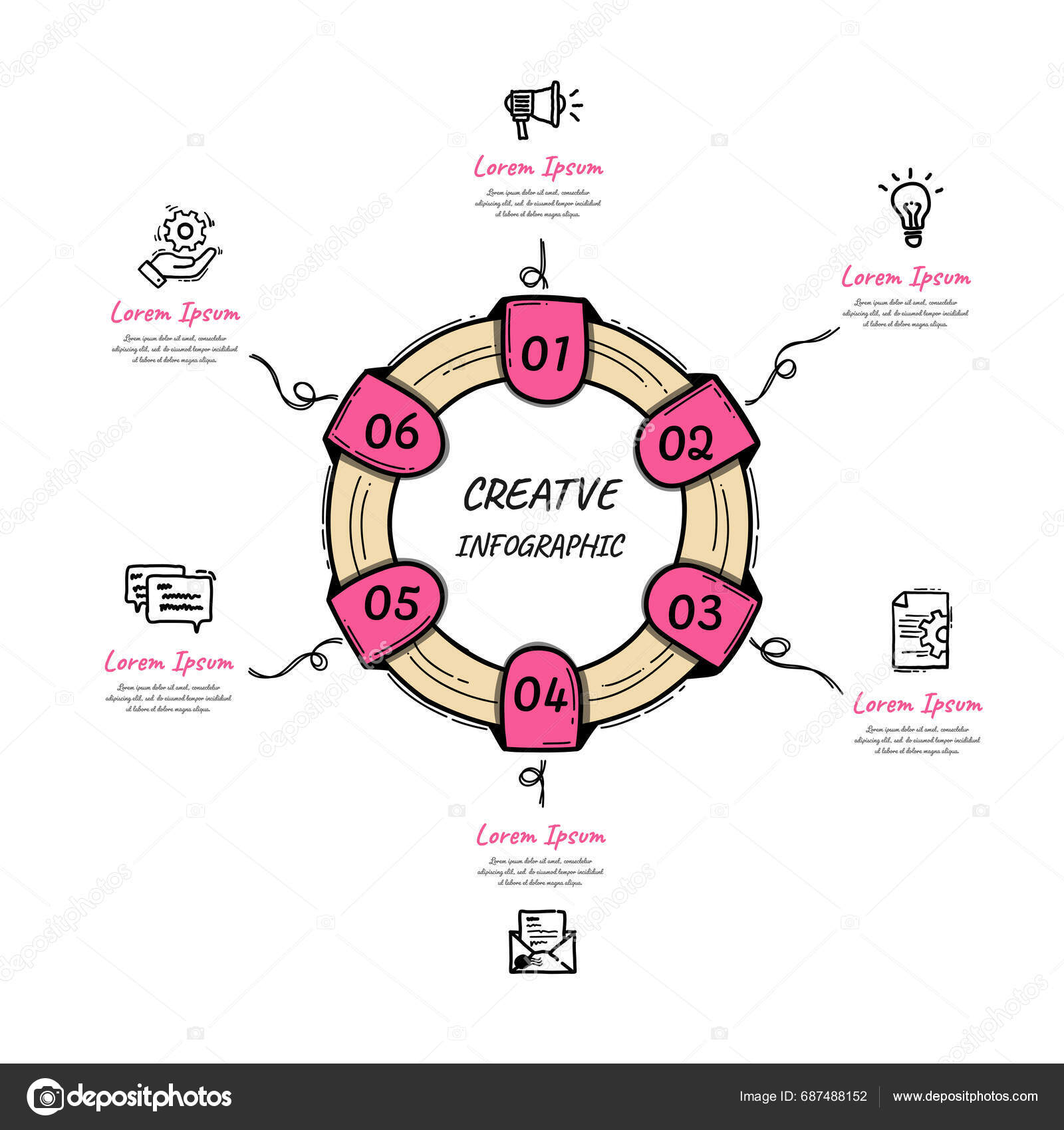 Infographic Hand Drawn Options Doodle Infographic Design Presentation ...
