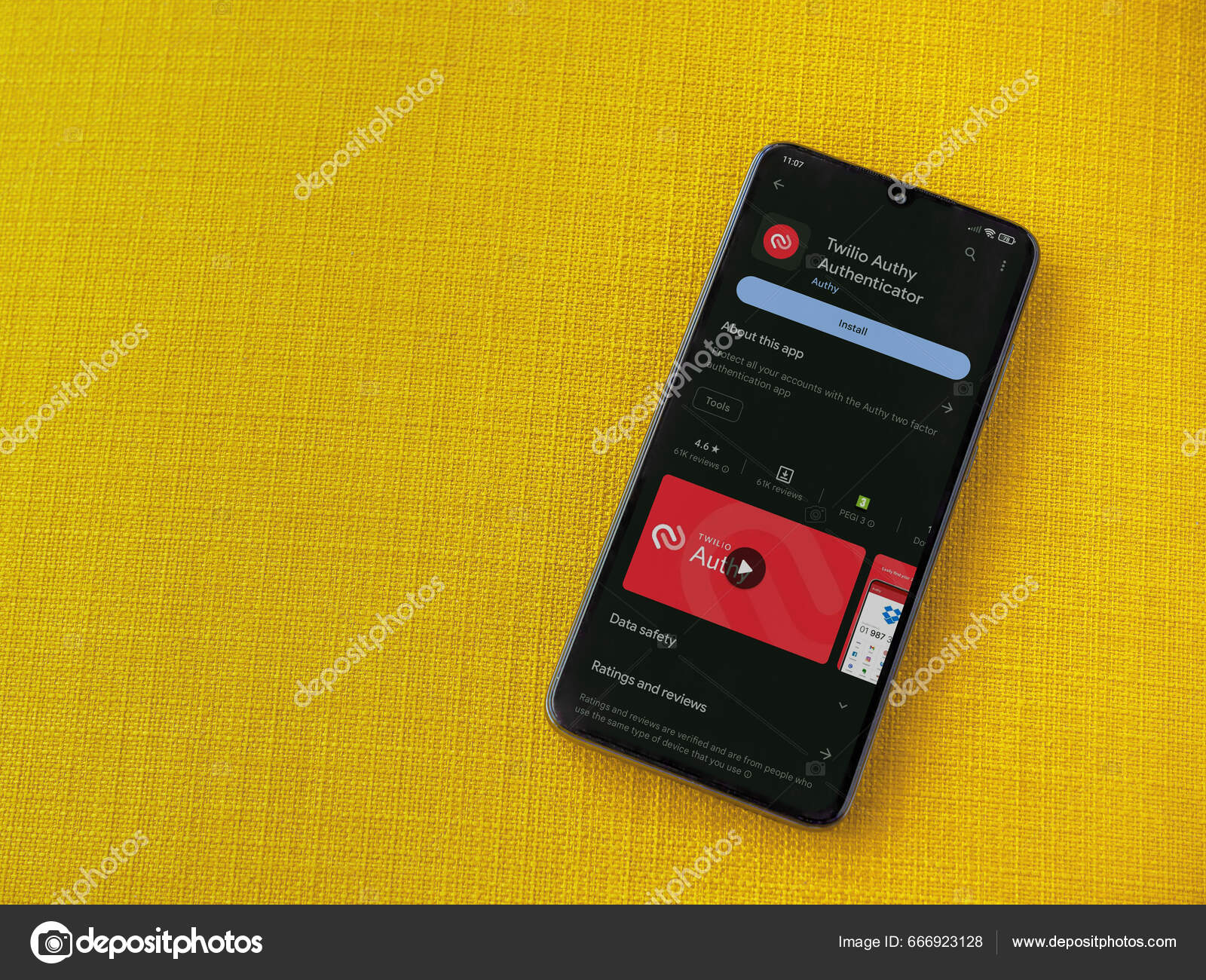 Lod Israel July 2023 Twilio Authy Authenticator App Play Store Stock