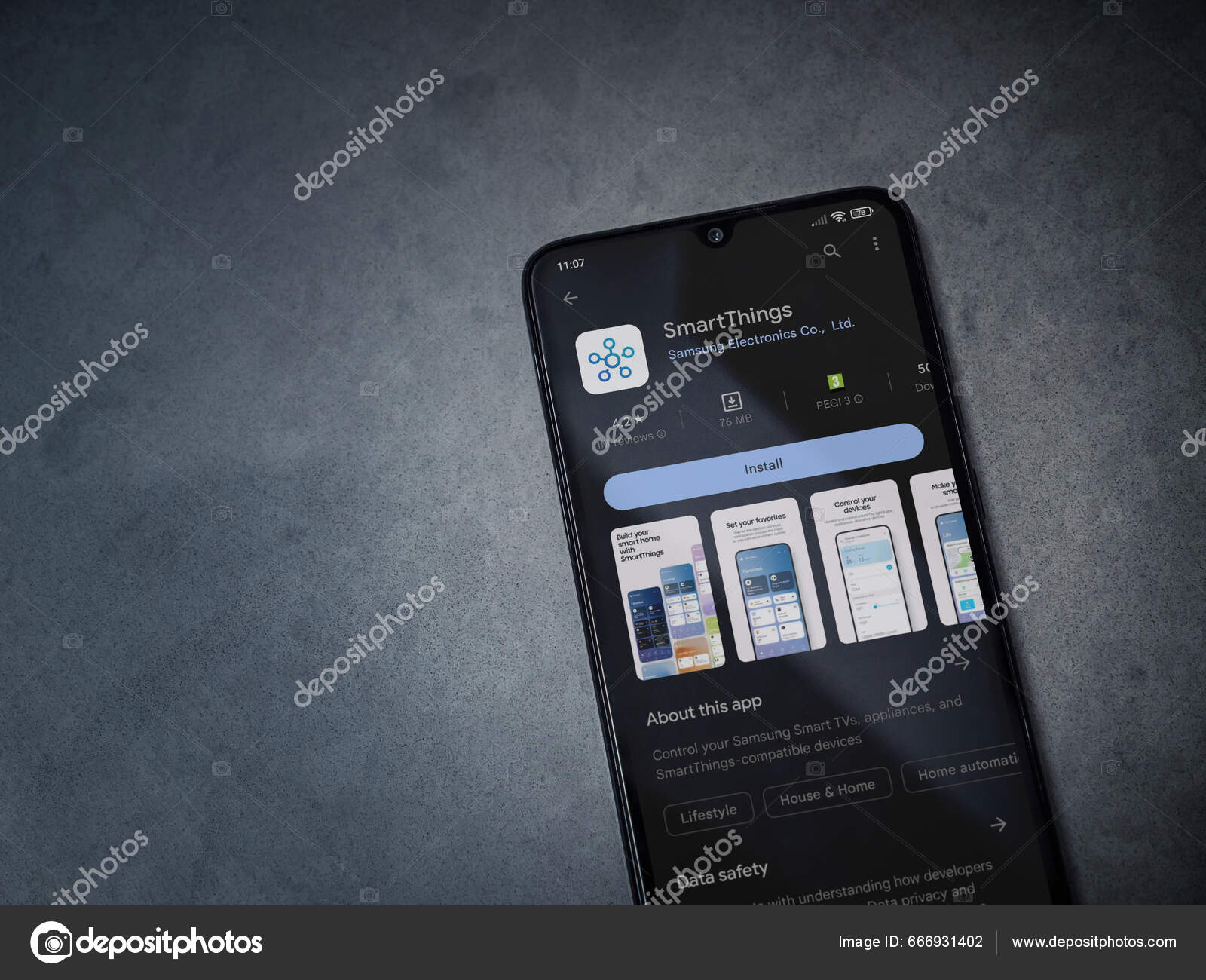 Lod Israel July 2023 Smartthings App Play Store Page Smartphone – Stock ...