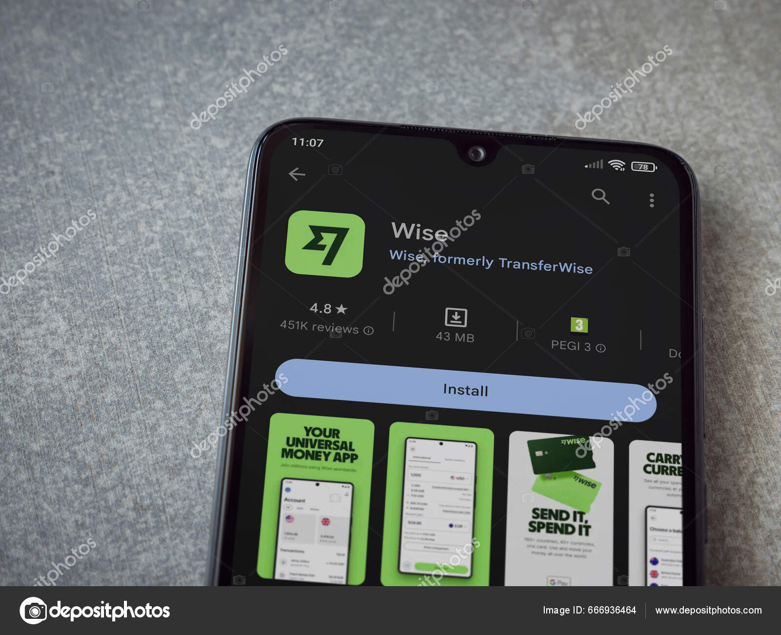 Lod Israel July 2023 Wise App Play Store Page Smartphone – Stock ...