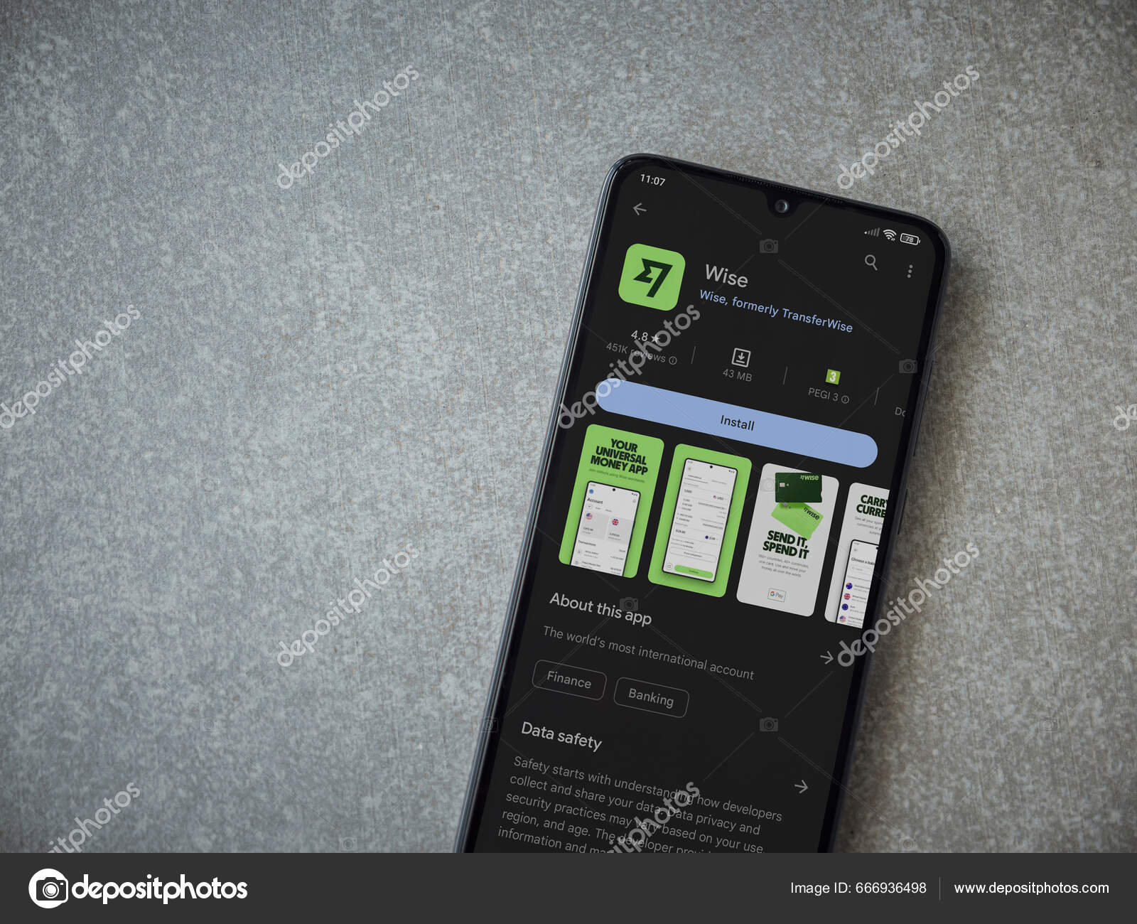 Lod Israel July 2023 Wise App Play Store Page Smartphone – Stock ...