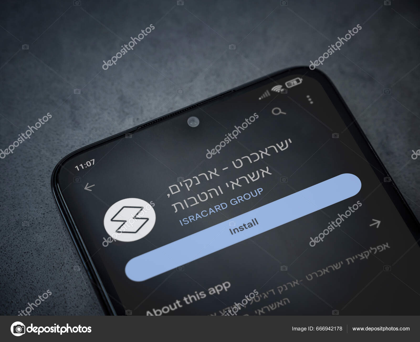 Lod Israel July 2023 Isracard App Play Store Page Smartphone – Stock ...