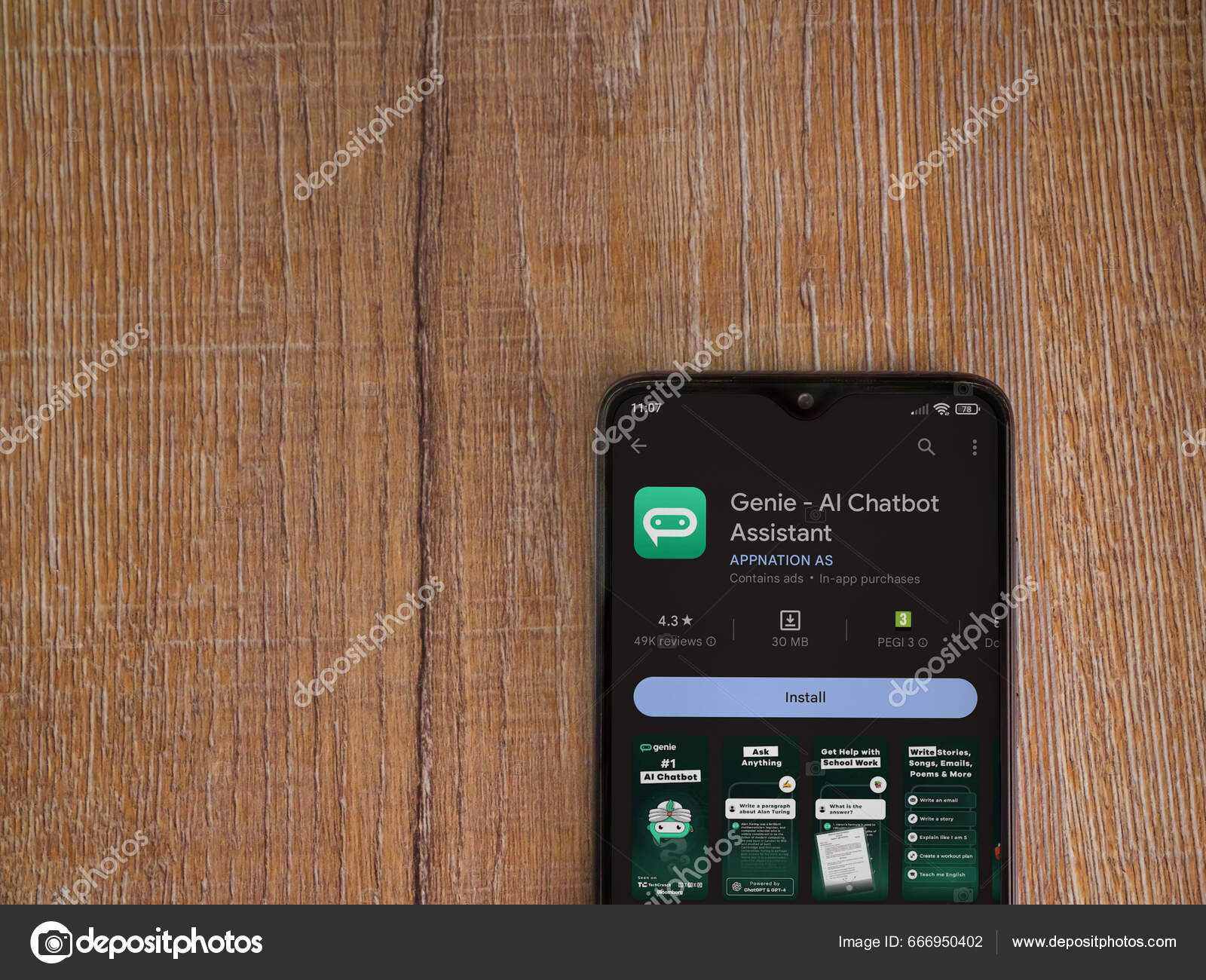 Lod Israel July 2023 Genie App Play Store Page Smartphone – Stock ...