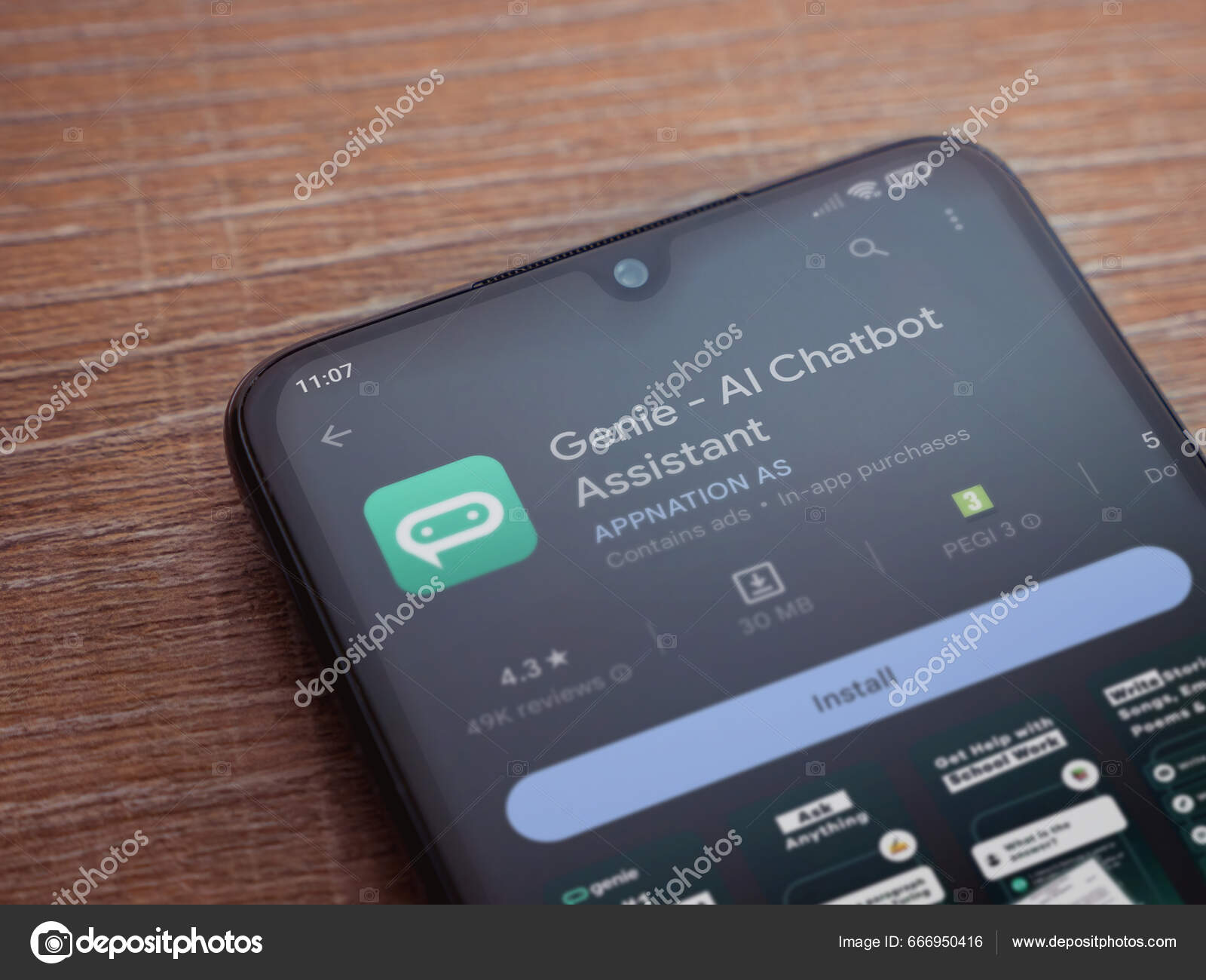 Lod Israel July 2023 Genie App Play Store Page Smartphone – Stock ...