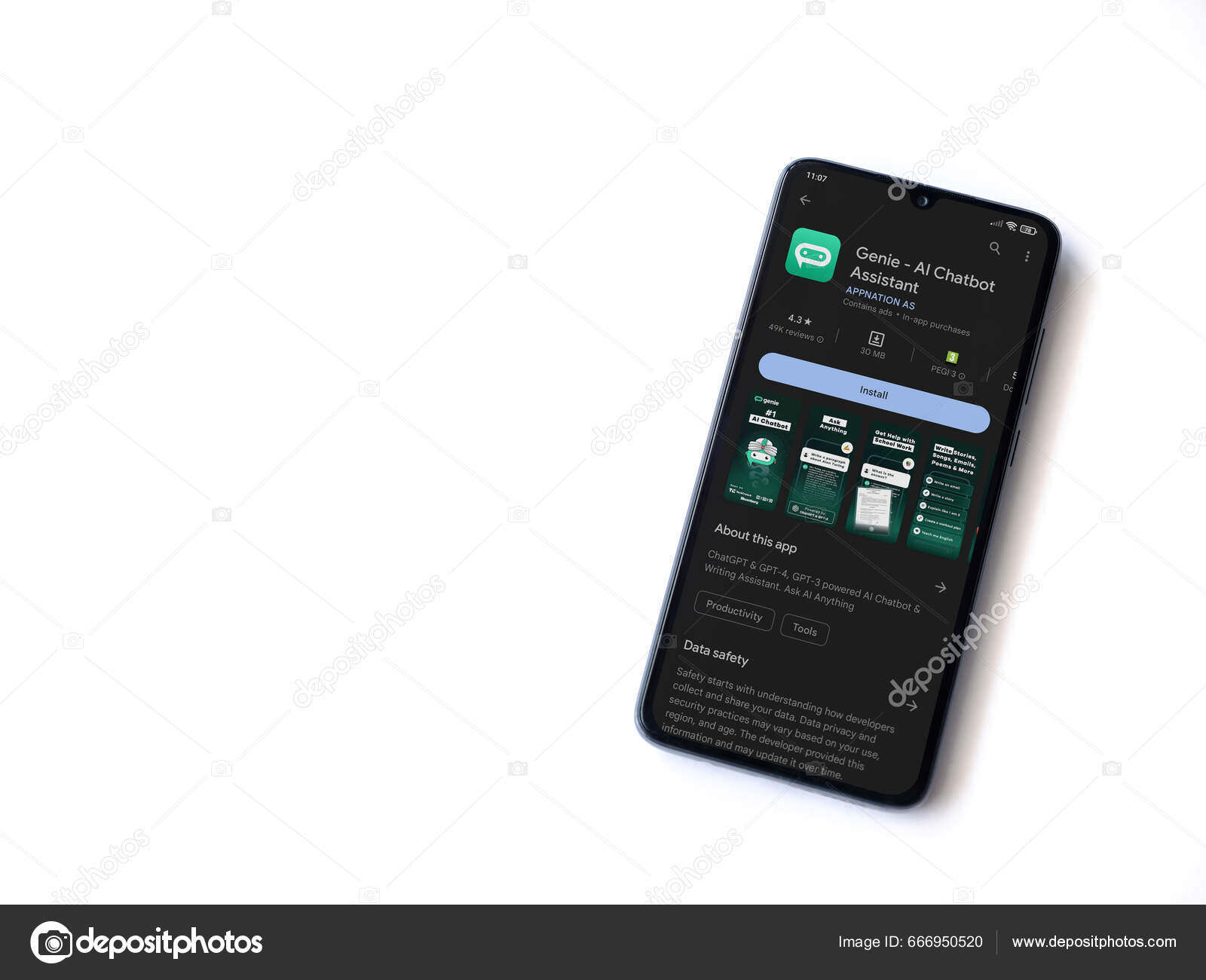 Lod Israel July 2023 Genie App Play Store Page Smartphone – Stock ...