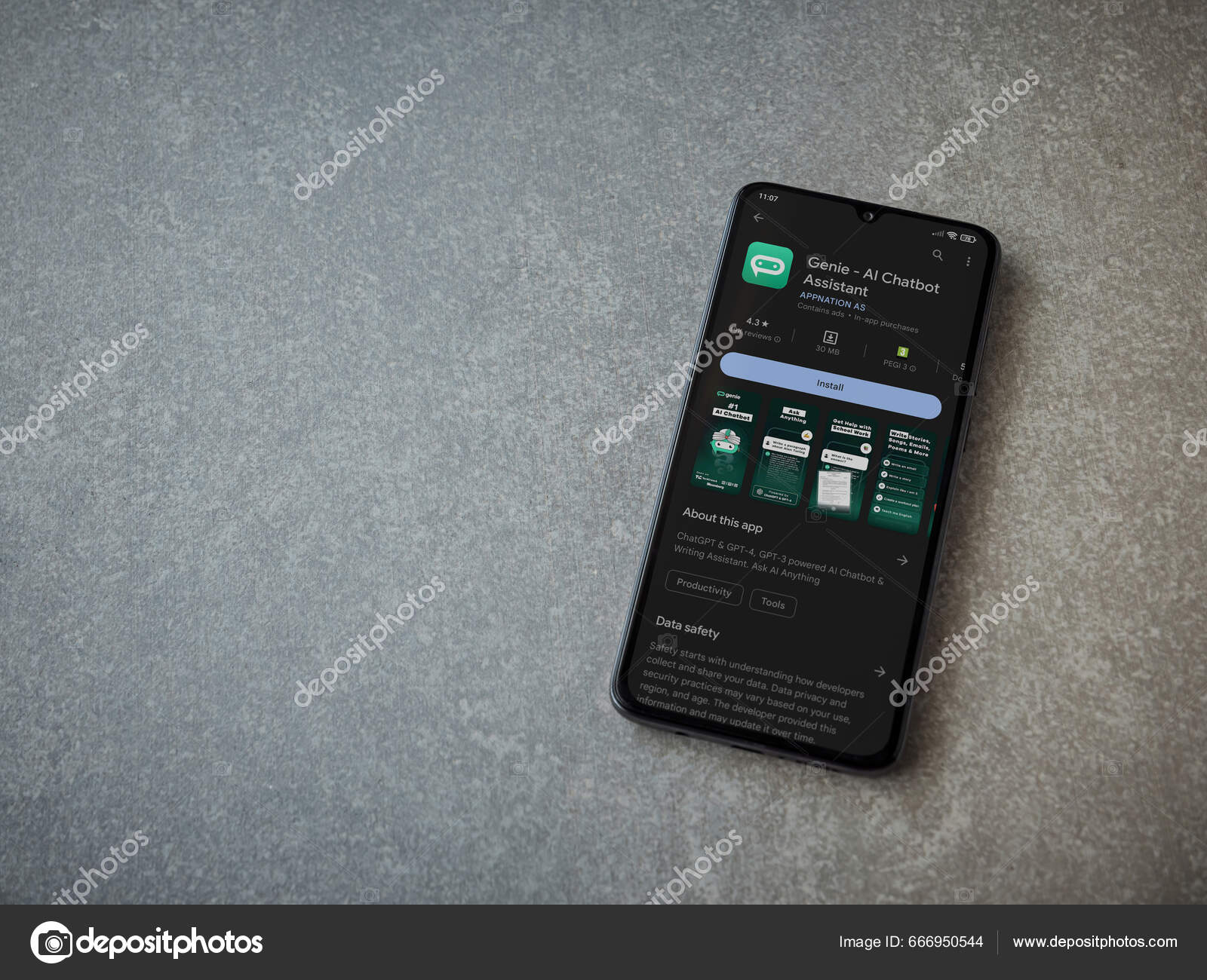 Lod Israel July 2023 Genie App Play Store Page Smartphone – Stock ...