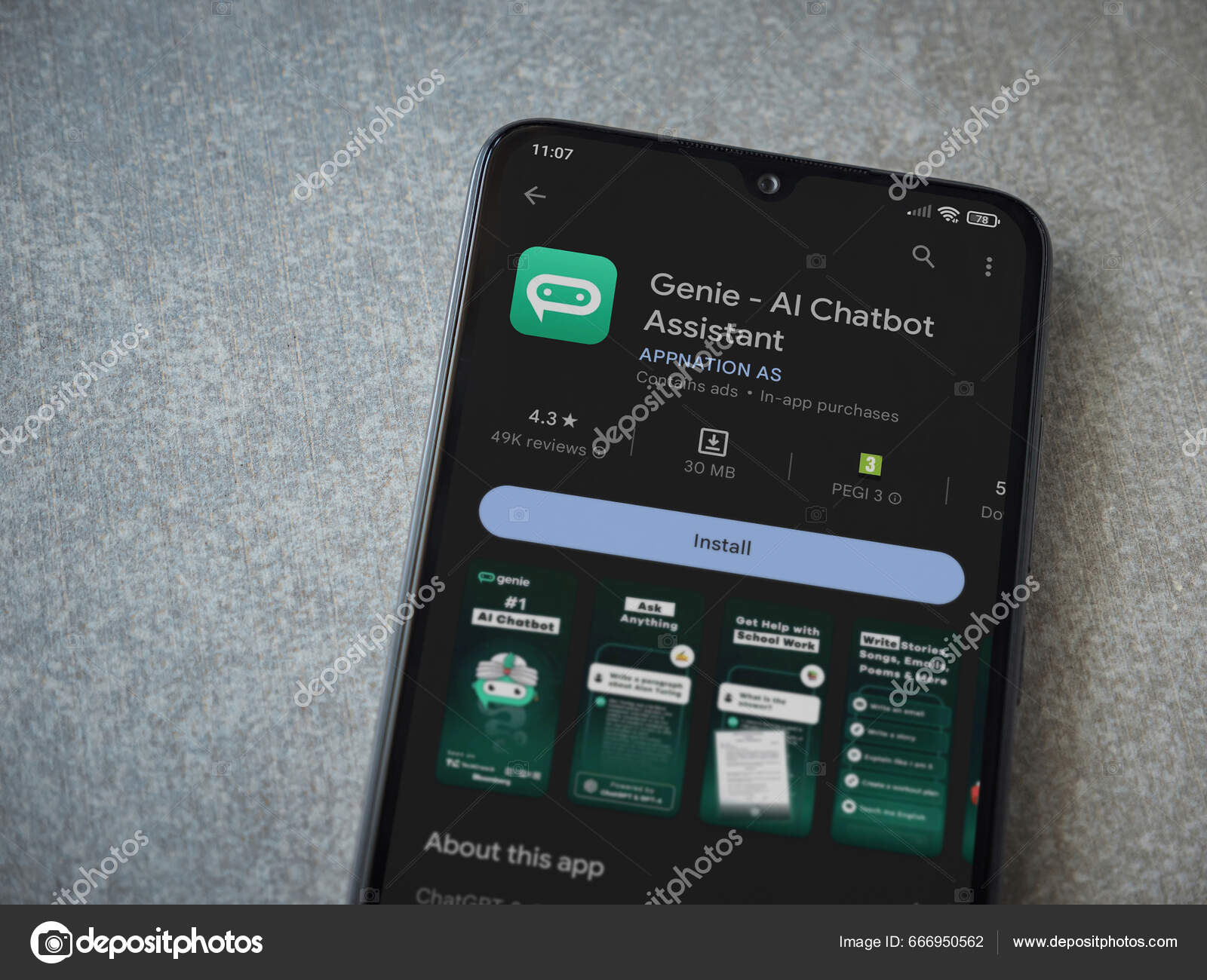 Lod Israel July 2023 Genie App Play Store Page Smartphone – Stock ...