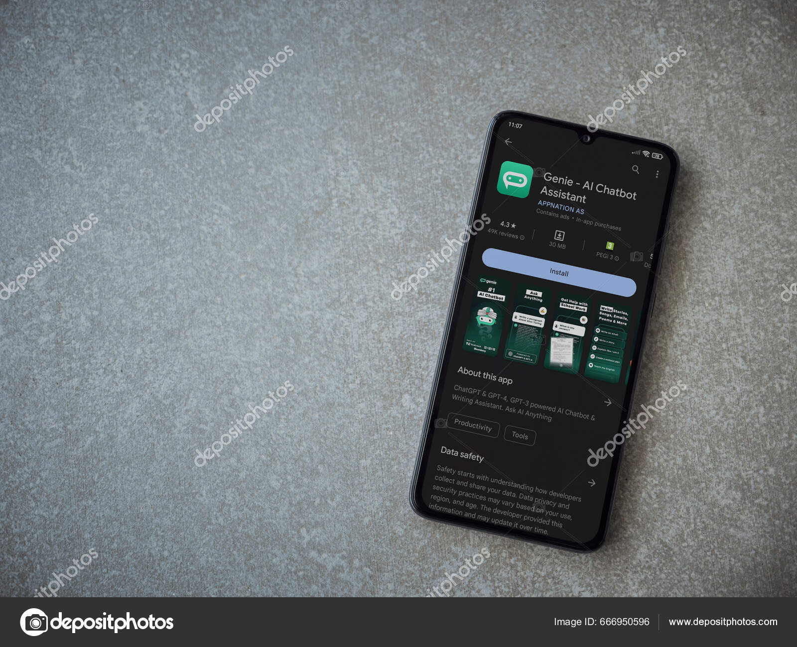 Lod Israel July 2023 Genie App Play Store Page Smartphone – Stock ...