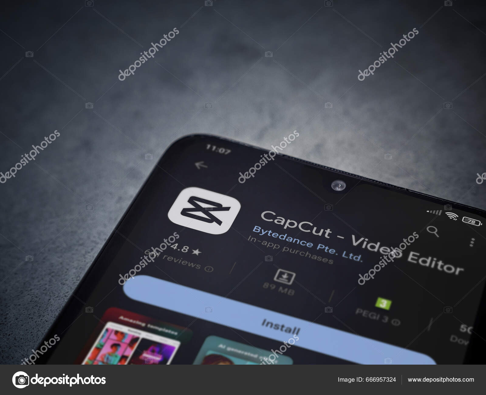 Lod Israel July 2023 Capcut App Play Store Page Smartphone – Stock ...