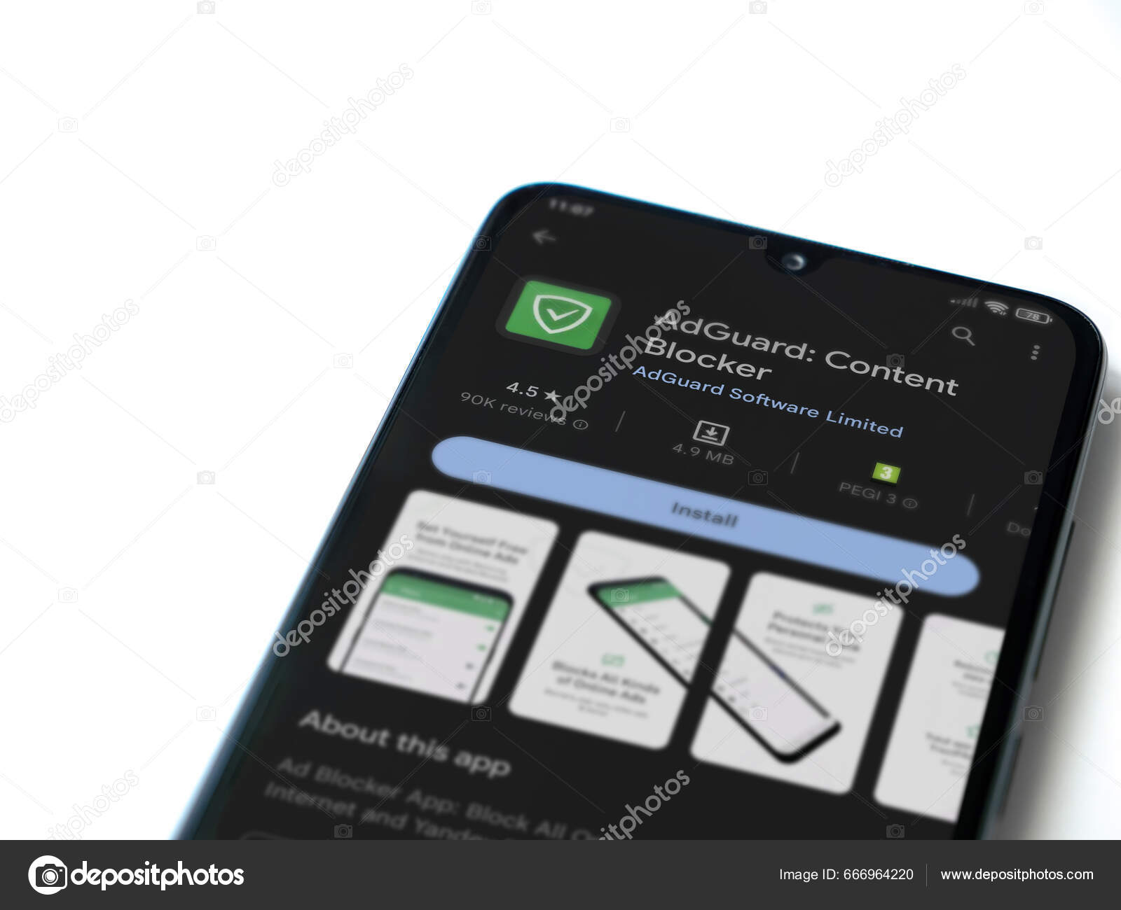 Lod Israel July 2023 Adguard App Play Store Page Smartphone – Stock ...