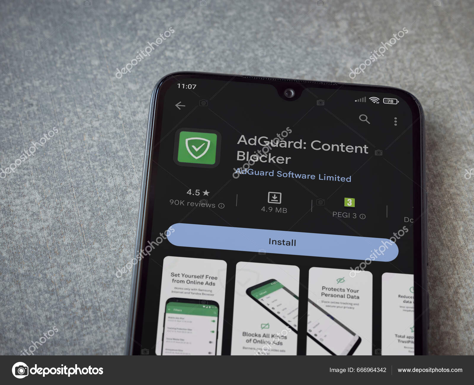 Lod Israel July 2023 Adguard App Play Store Page Smartphone – Stock ...