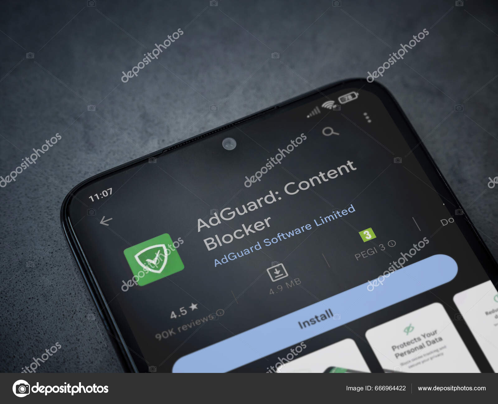 Lod Israel July 2023 Adguard App Play Store Page Smartphone – Stock ...