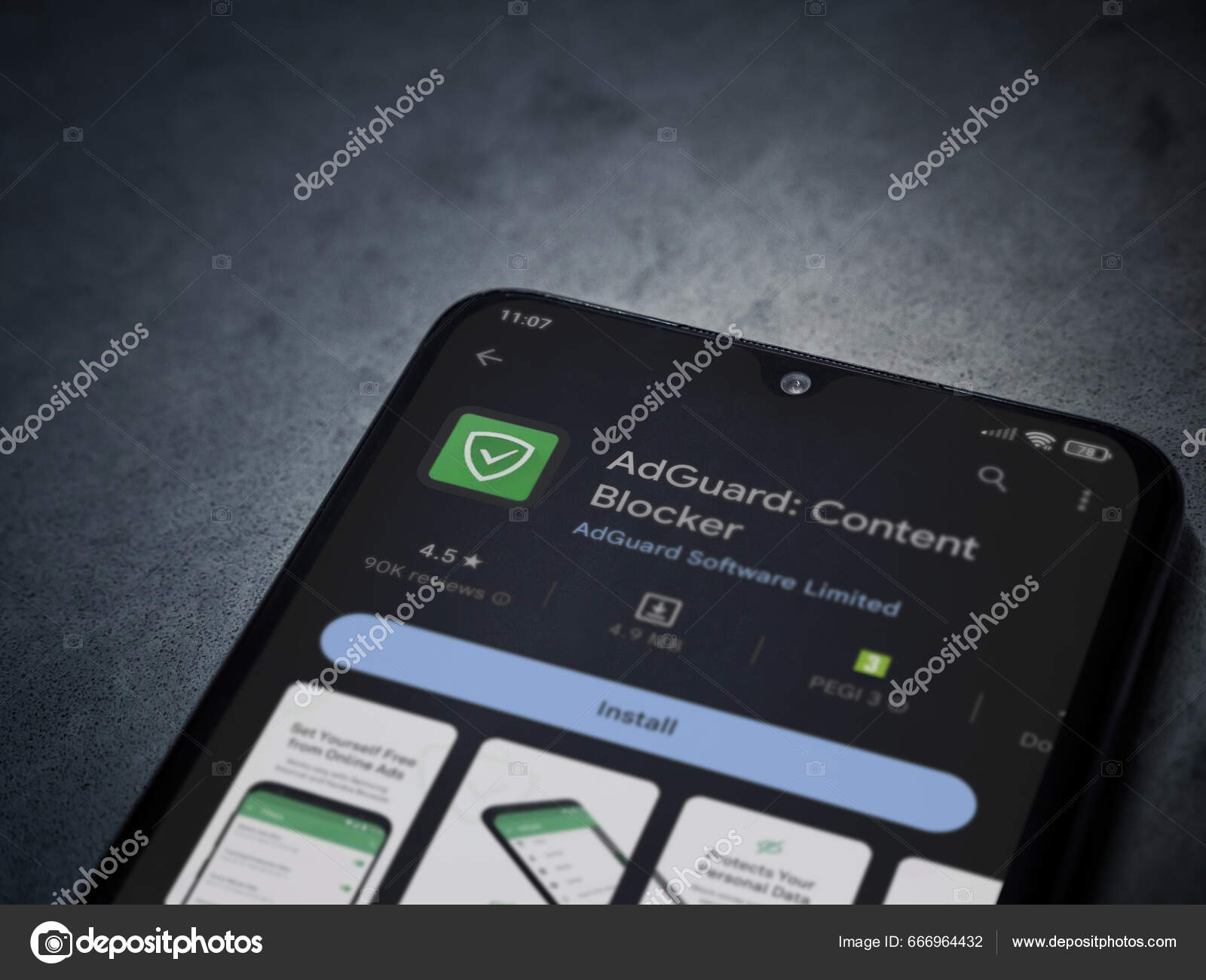 Lod Israel July 2023 Adguard App Play Store Page Smartphone – Stock ...