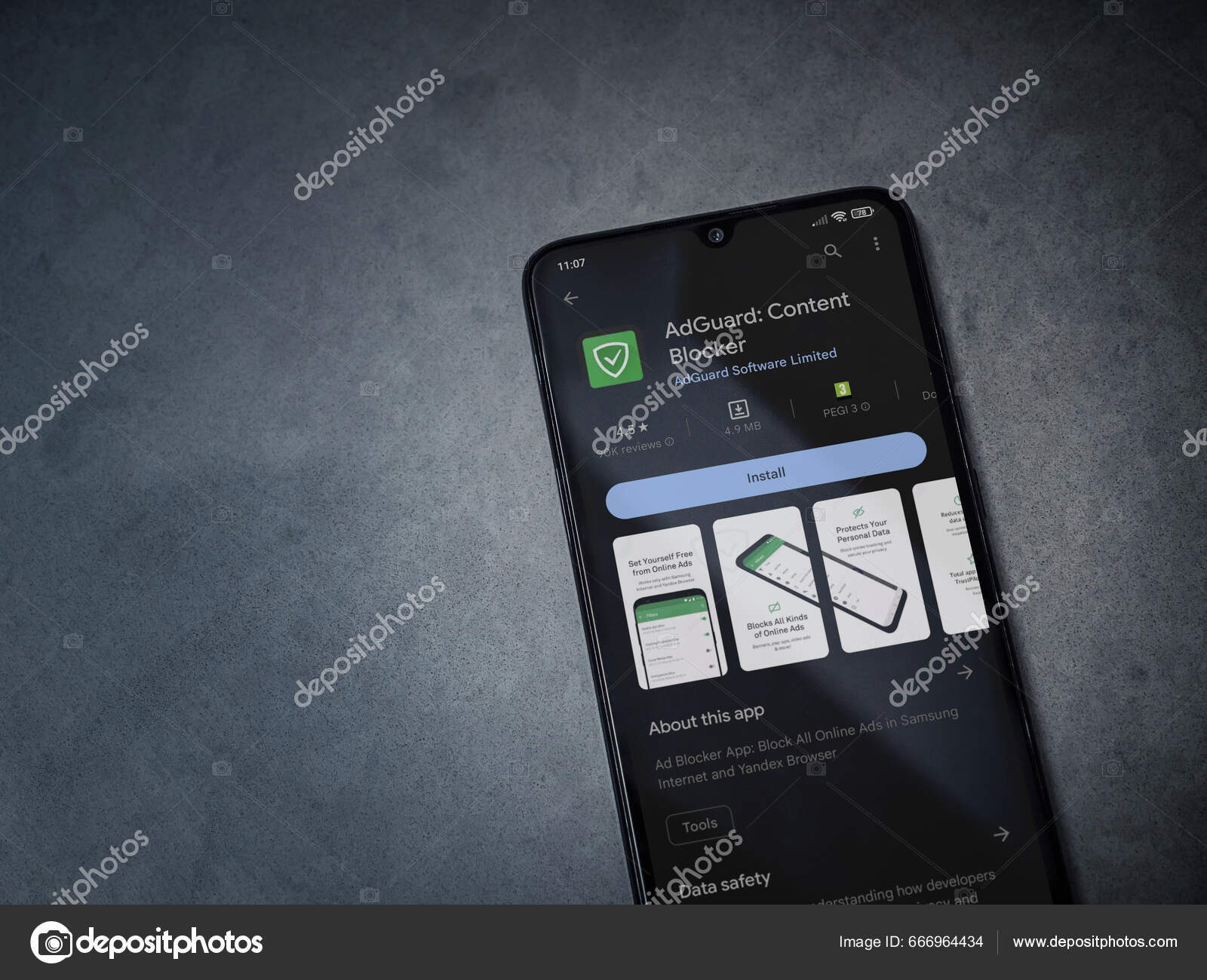 Lod Israel July 2023 Adguard App Play Store Page Smartphone – Stock ...
