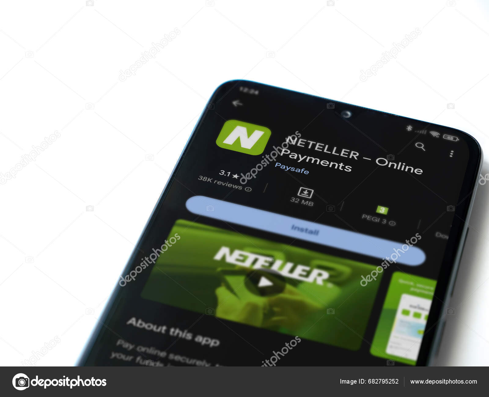 Lod Israel July 2023 Neteller App Play Store Page Smartphone – Stock ...