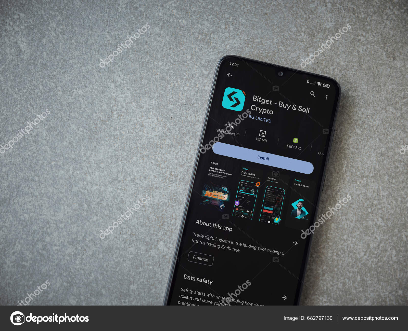 Lod Israel July 2023 Bitget App Play Store Page Smartphone – Stock ...