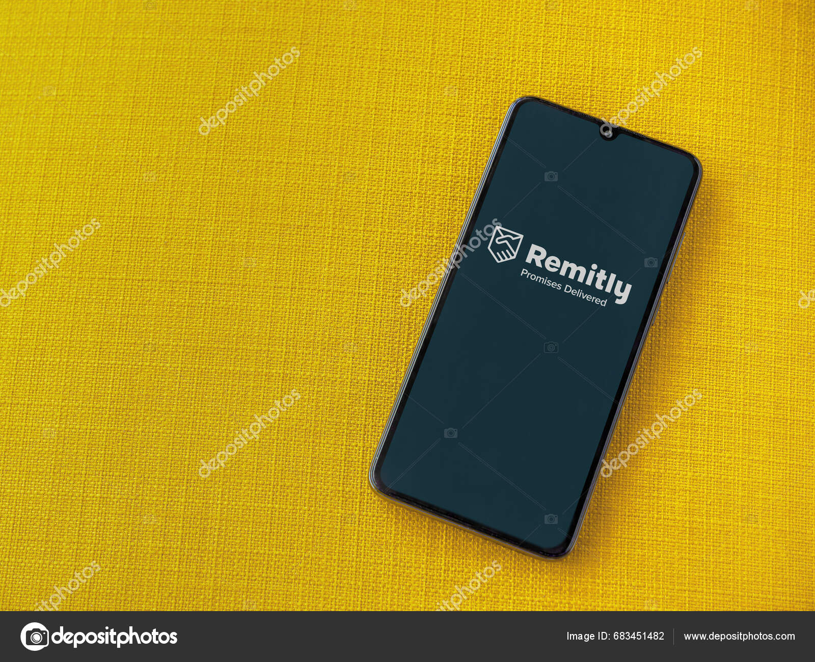 Lod Israel July 2023 Remitly App Launch Screen Smartphone Yellow ...