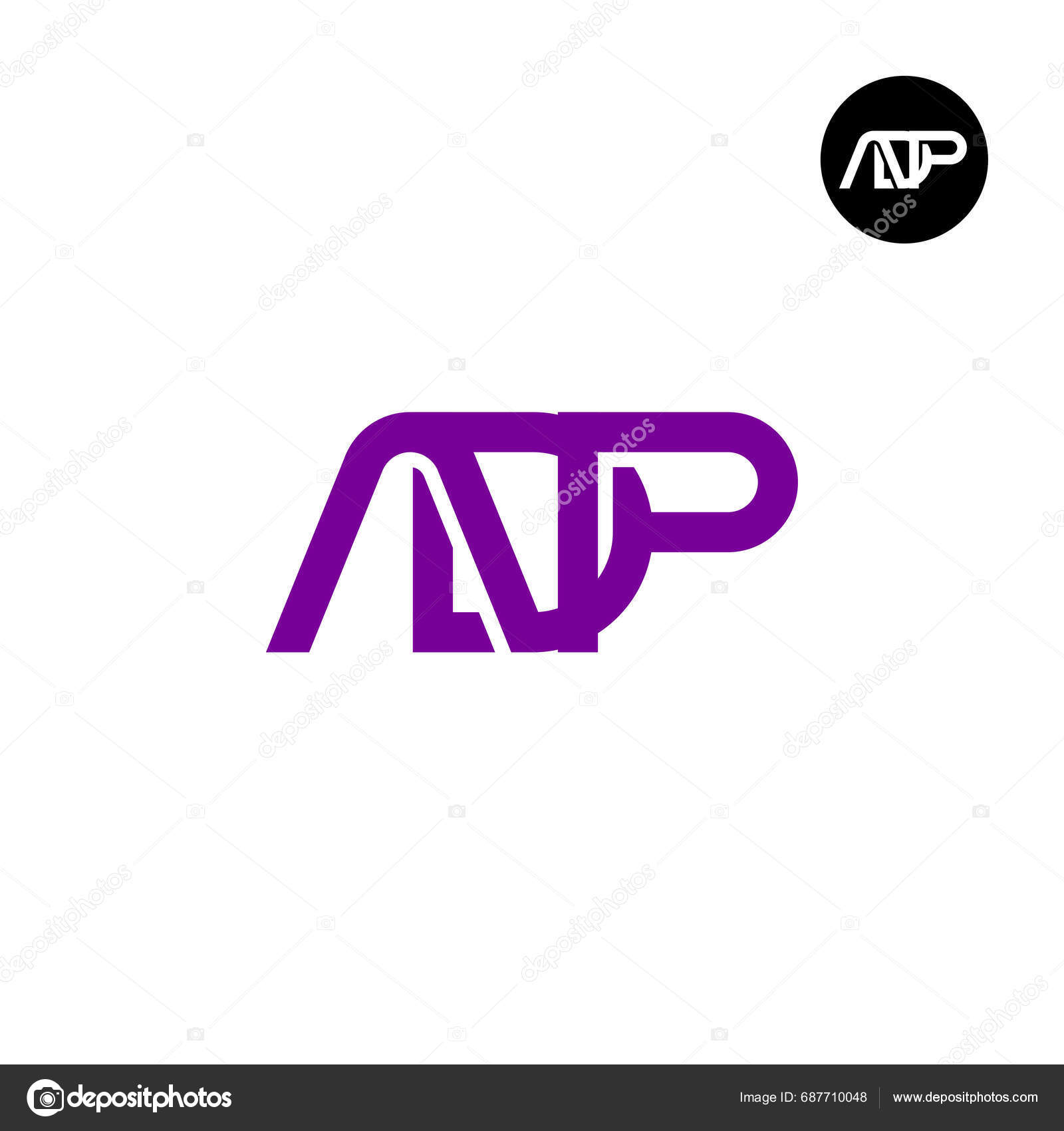 Letter Adp Monogram Logo Design Stock Vector by ©RajifStock 687710048