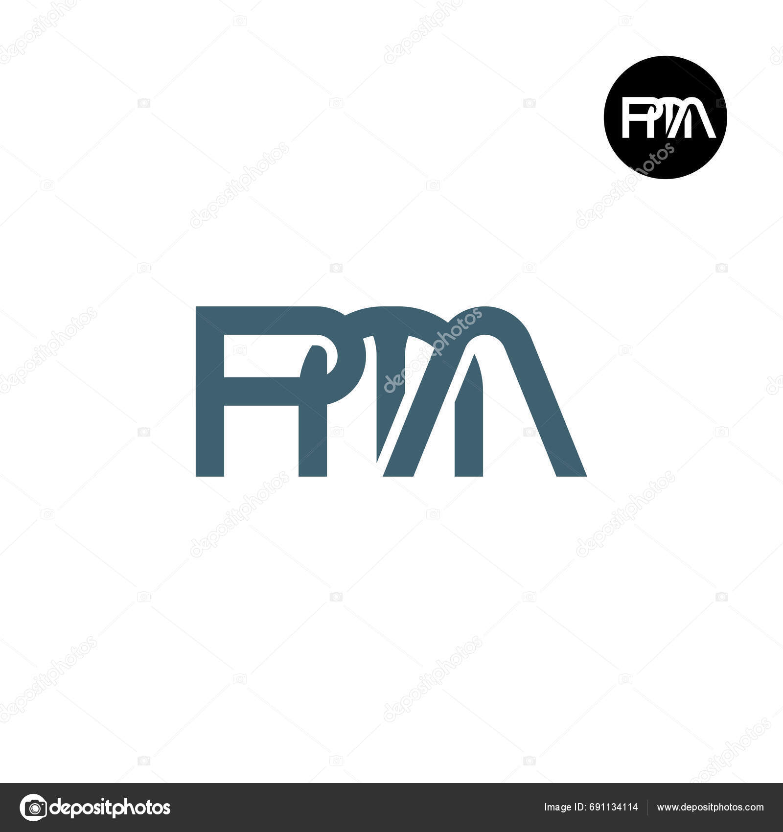Letra Pma Monograma Logo Design Vector de stock por ©RajifStock 691134114