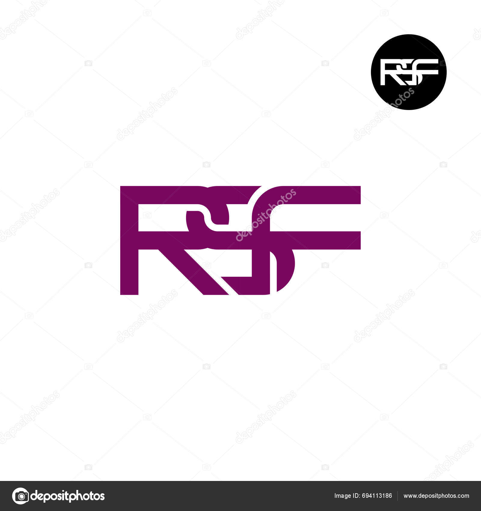 Carta Rsf Monograma Logo Design Vetor de ©RajifStock 694113186