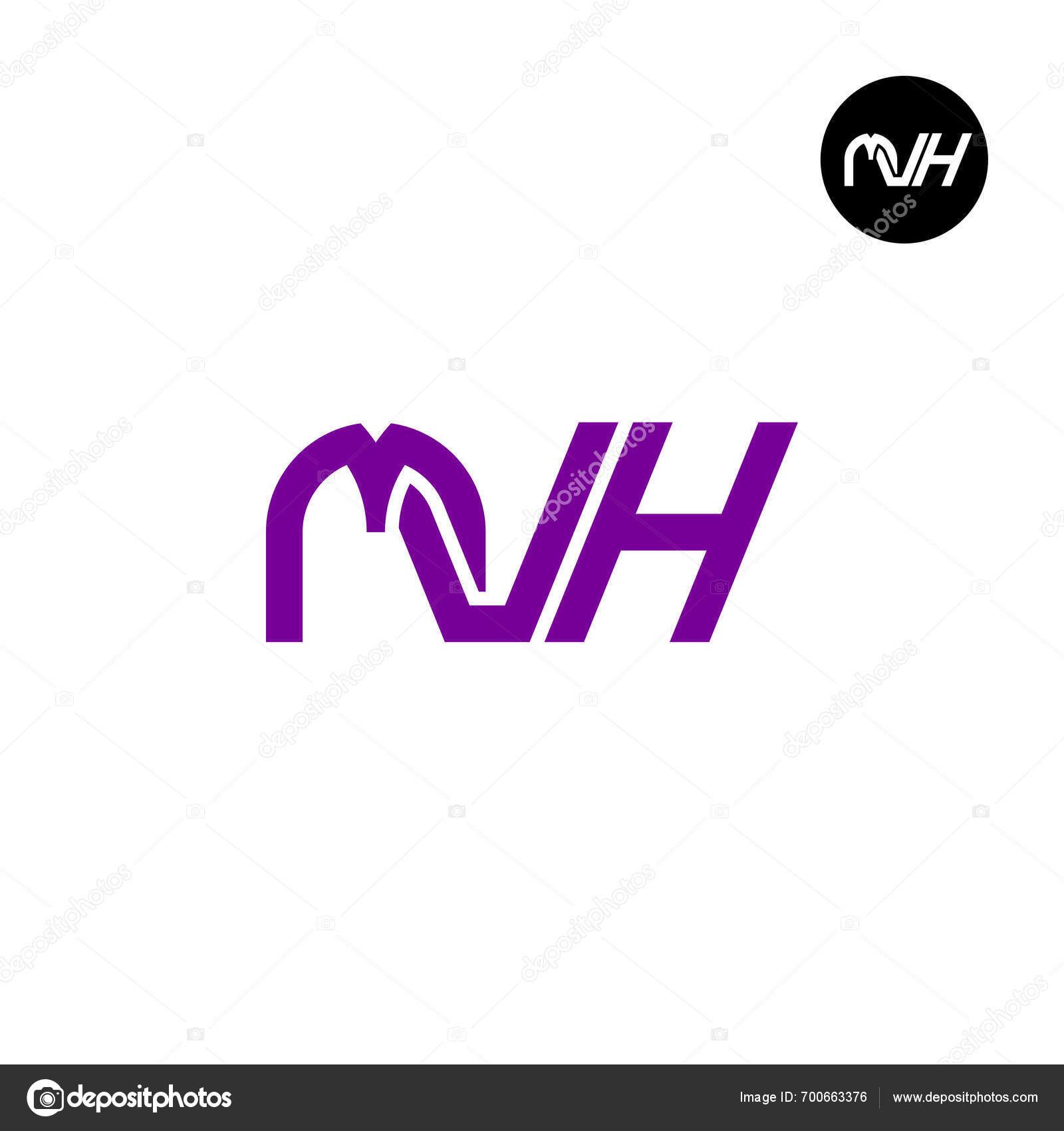 Letra Mvh Monograma Logo Design Vector de stock #700663376 de ©RajifStock