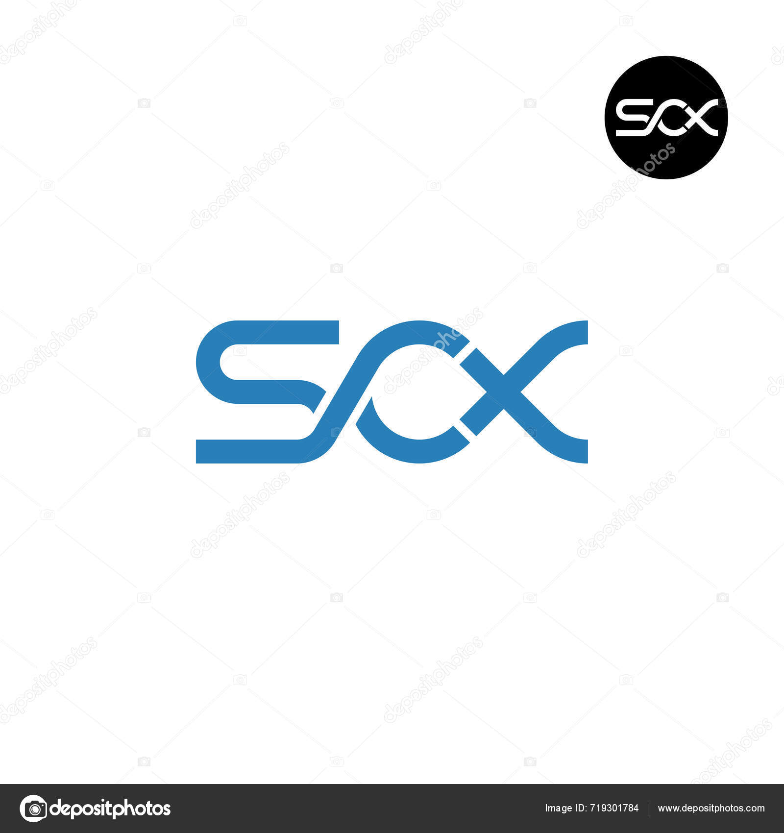 Carta Scx Monograma Logo Diseño Vector de stock #719301784 de ©RajifStock