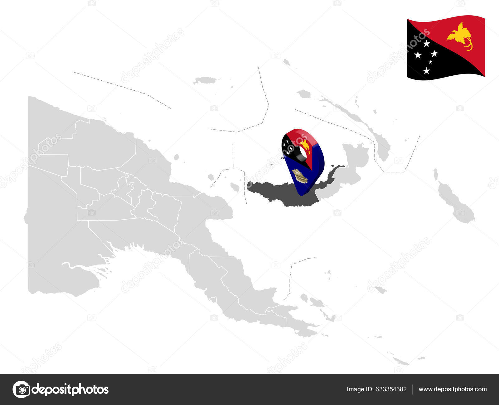 Location West New Britain Province Map Papua New Guinea Location Stock ...