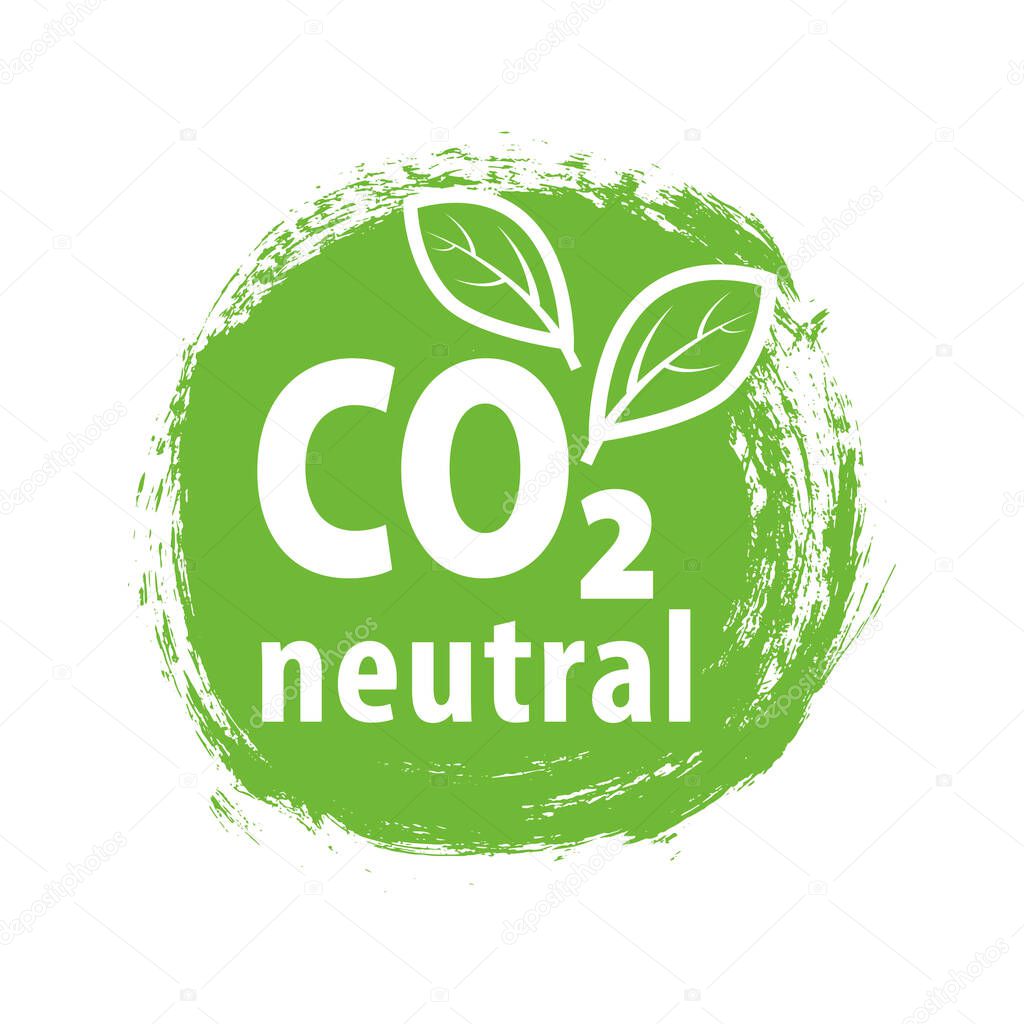 CO2. Carbon Neutral (zero emission) icon logo for climate change and ...