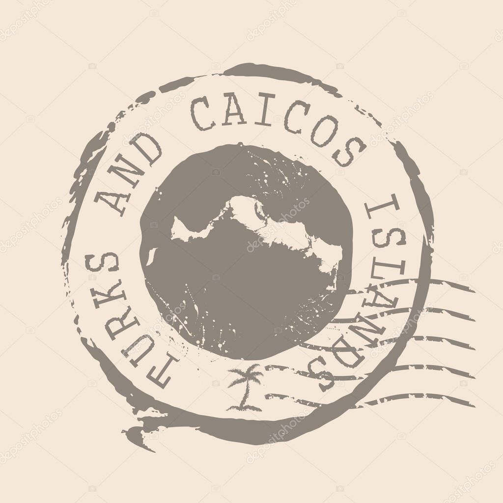 Turks and Caicos Islands Stamp Postal. Map Silhouette rubber Seal ...