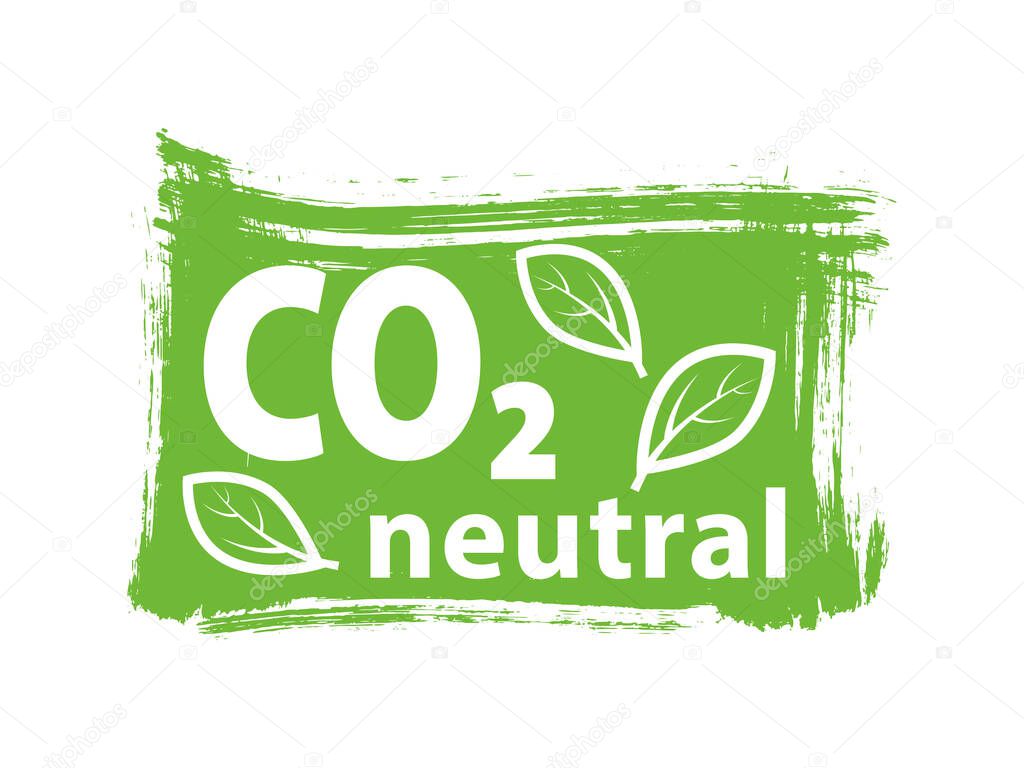 CO2. Carbon Neutral (zero emission) icon logo for climate change and ...