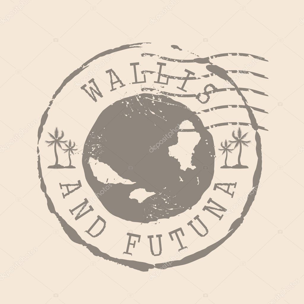 Sello Postal de Wallis y Futuna. Mapa Sello de goma de silueta. Diseño ... Sello Postal de Wallis y Futuna. Mapa Sello de goma de silueta. Diseño ...
