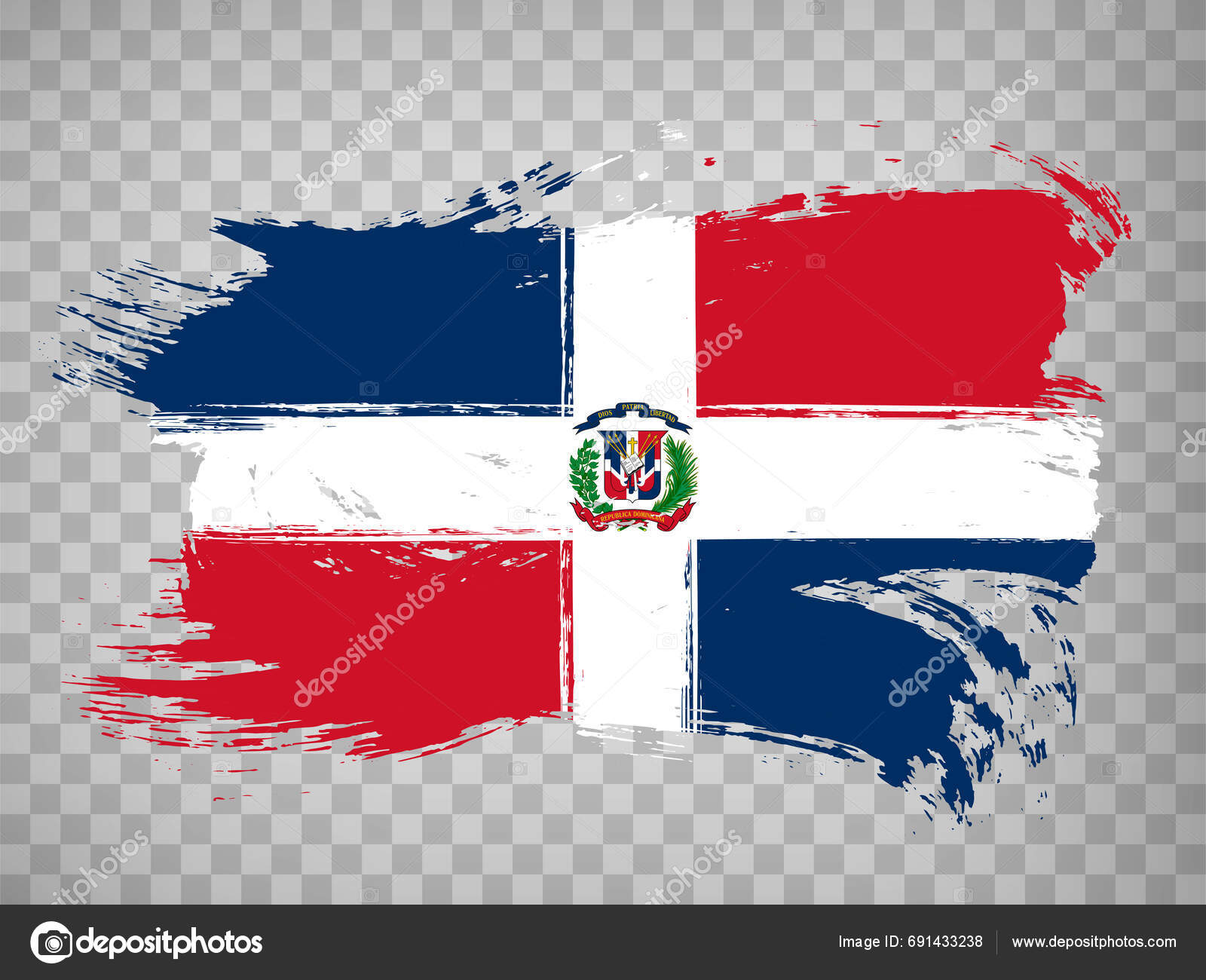 Flag Dominican Republic Brush Stroke Background Flag Dominican Republic ...