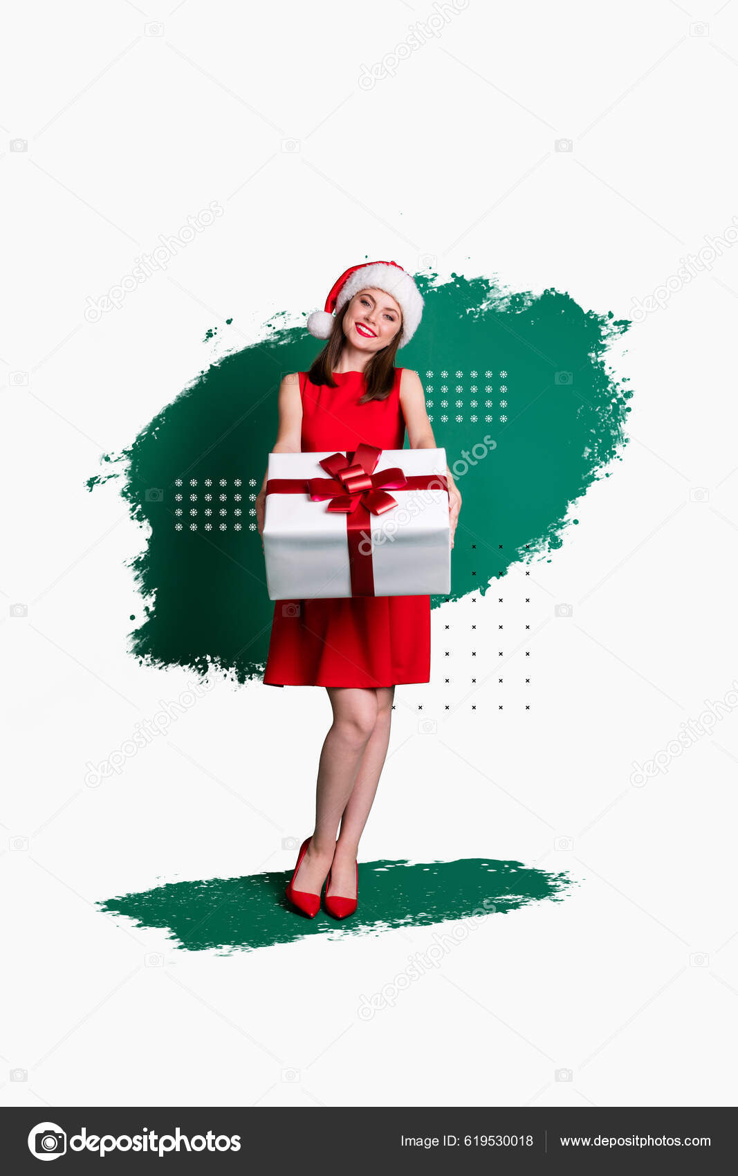 Greeting Card Collage Beautiful Lady Prepare Wish Dream Package Mas ...