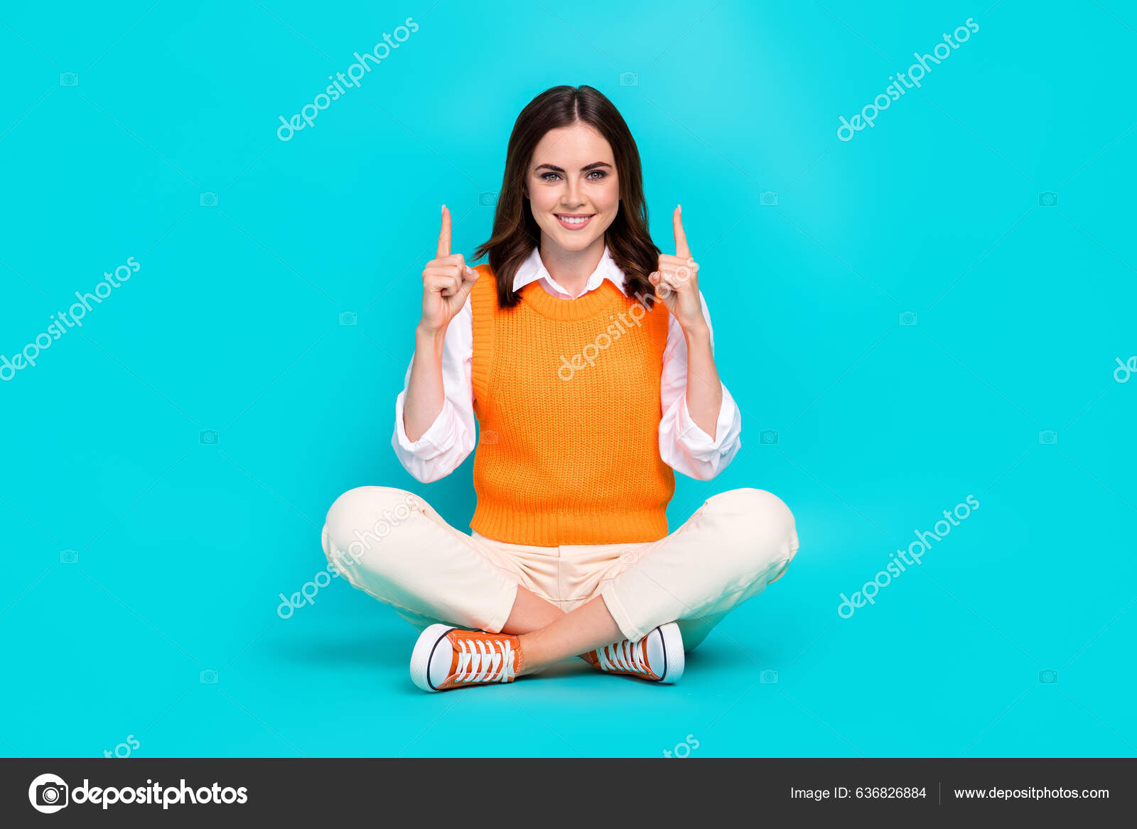 Full Body Size Photo Cheerful University Lecturer Woman Teacher Wear ...