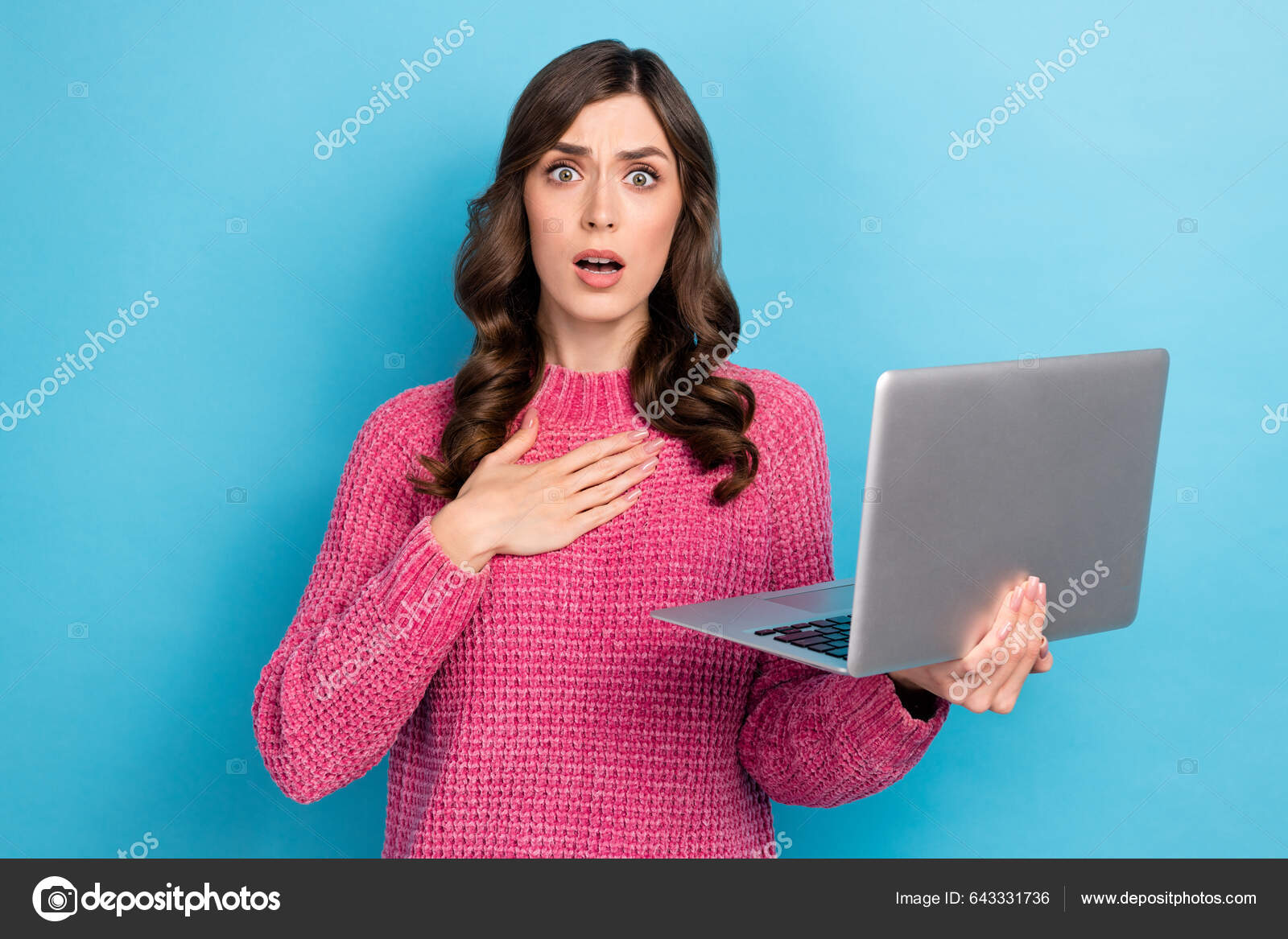 Photo Confused Businesswoman Programmer Experienced Funny Lady ...