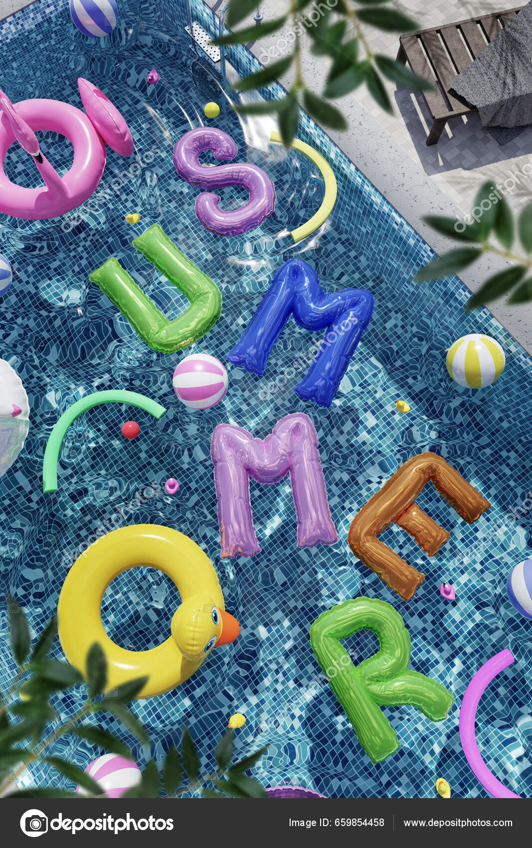 Vertical Render Collage Refreshing Crystal Clean Clear Poolside Water ...