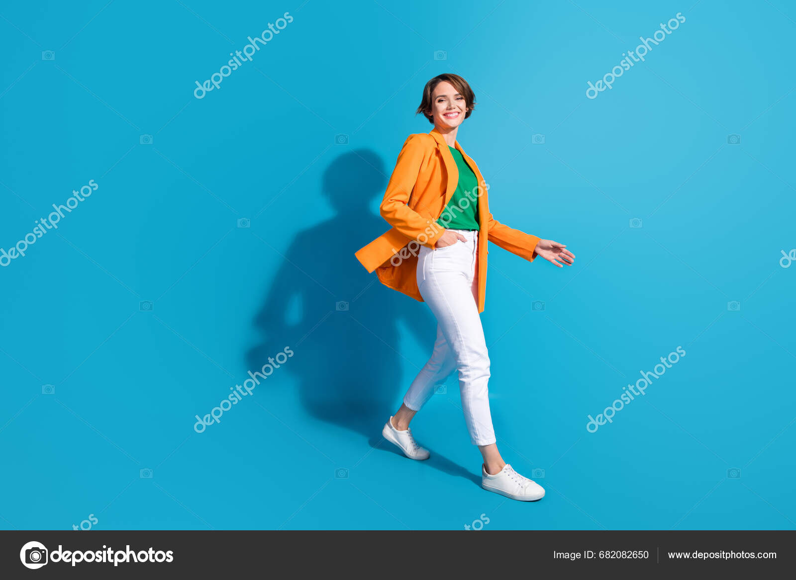 Full Body Length Photo Young Cheerful People University Lecturer Lady ...