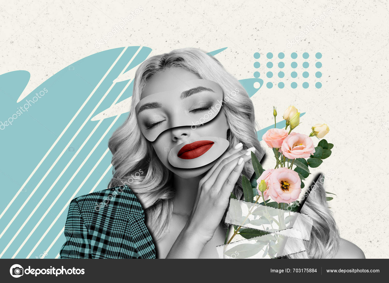 Horizontal Creative Photo Collage Banner Illustration Gentle Tender ...